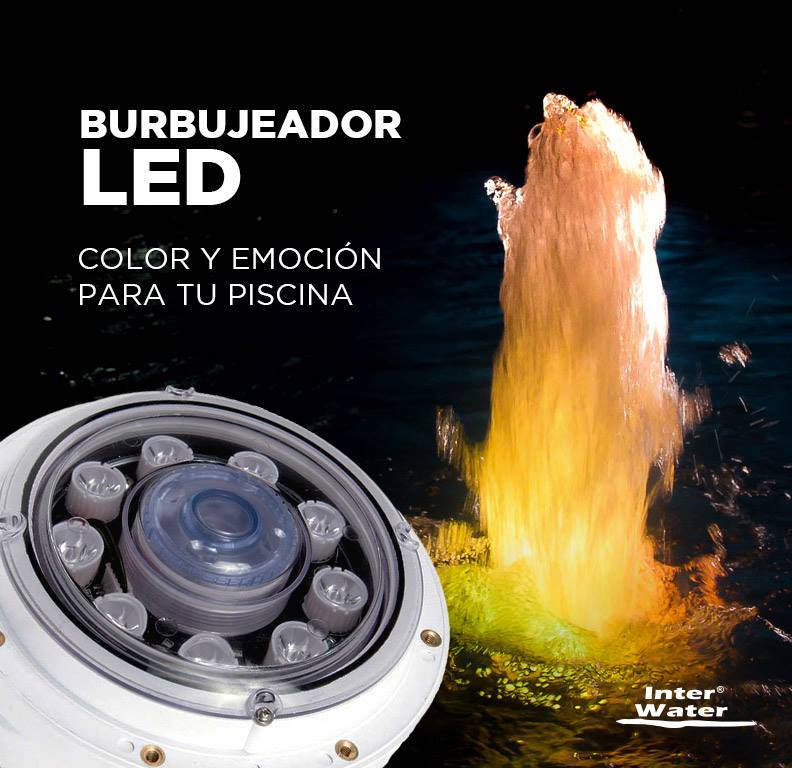 INTER WATER: Burbujeador 8″ con LED – albercasy