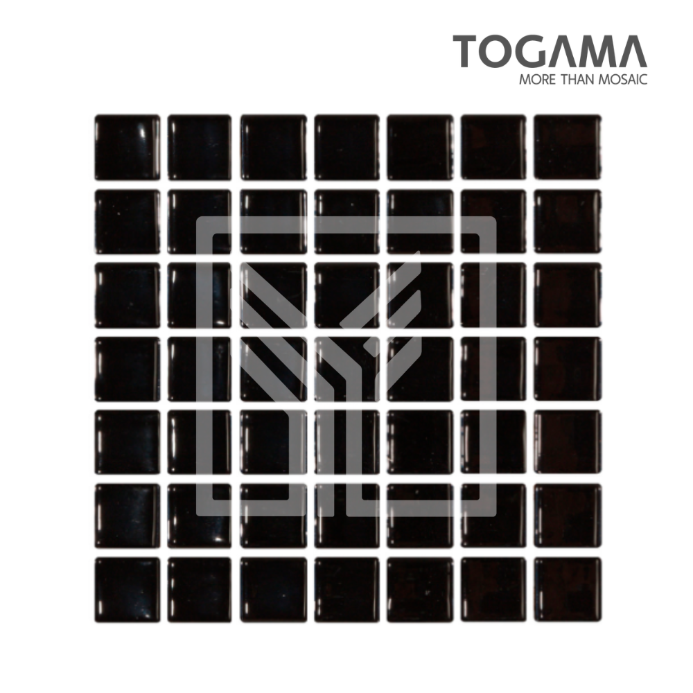 TOGAMA: Mosaico Negro Liso de 2.5 × 2.5 – albercasy